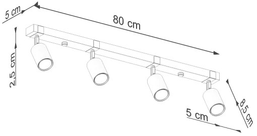 Sollux SL.1346 - Bodové svítidlo FAGER 4xGU10/10W/230V černá