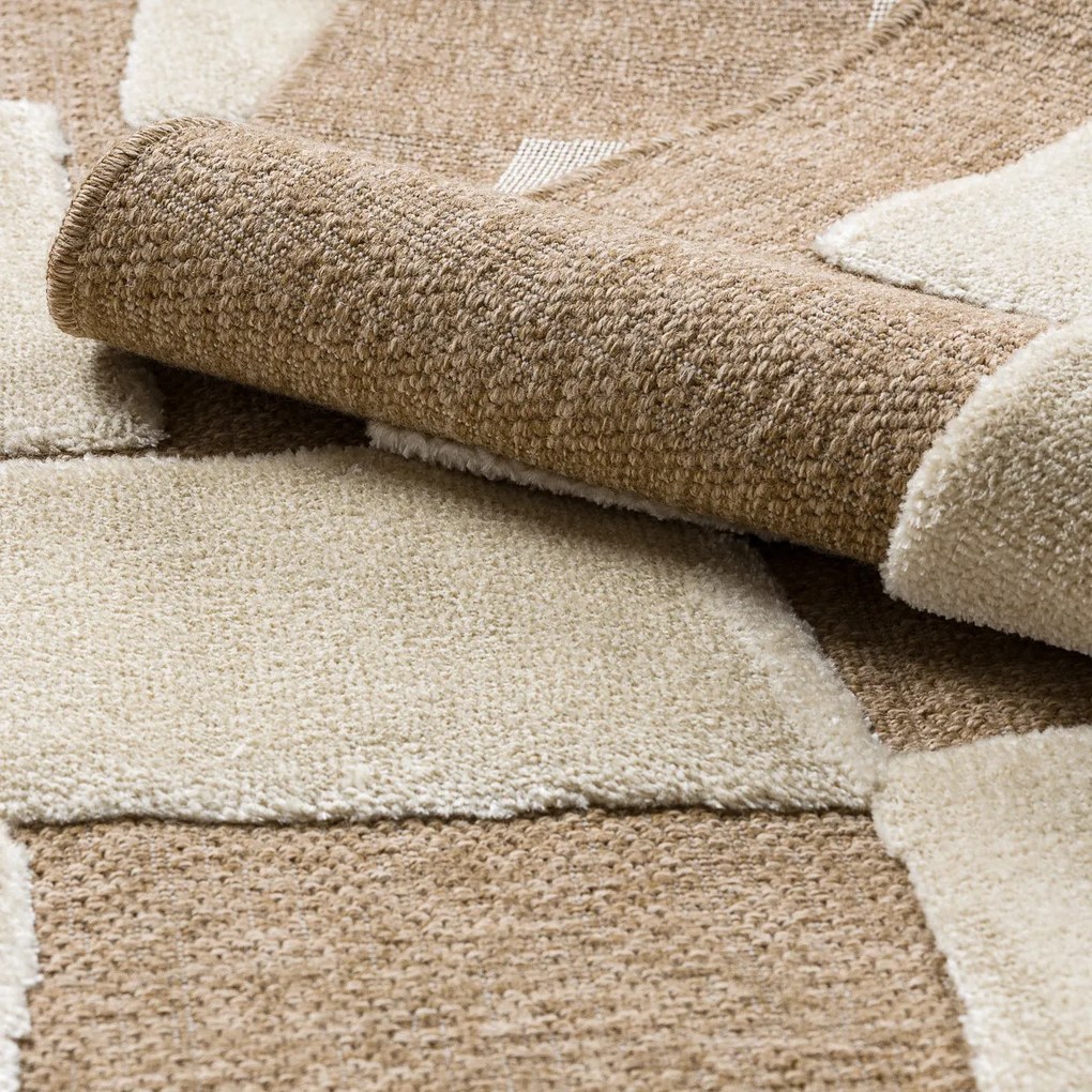 Dywany Łuszczów, Kusový koberec Spark 0710A beige/cream, 140x190, béžová, chodba / předsíň