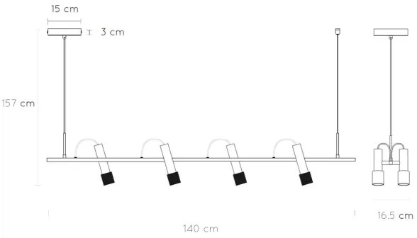 Lucide 20420/20/30 - LED Lustr na lanku DUELE 4xLED/5,3W/230V