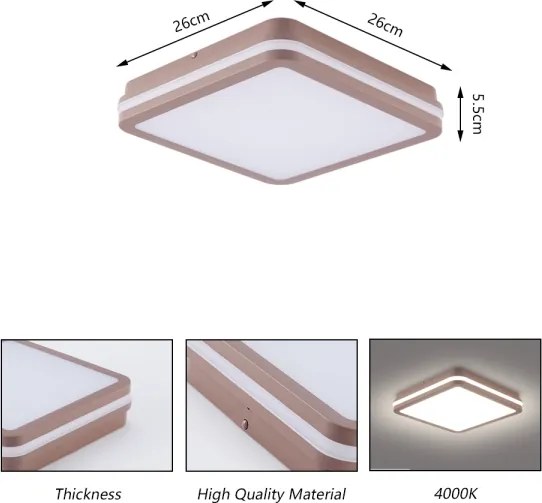 Brilagi-LED Venkovní svítidlo se senzorem BENE LED/24W/230V 26x26 cm hnědá IP54