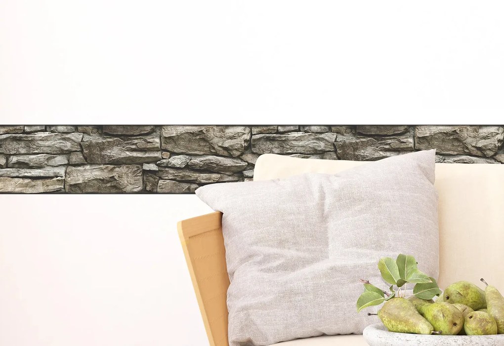 Samolepící bordura na zeď Kamenné Zdivo | 5 m x 13.8 cm | DWB8473