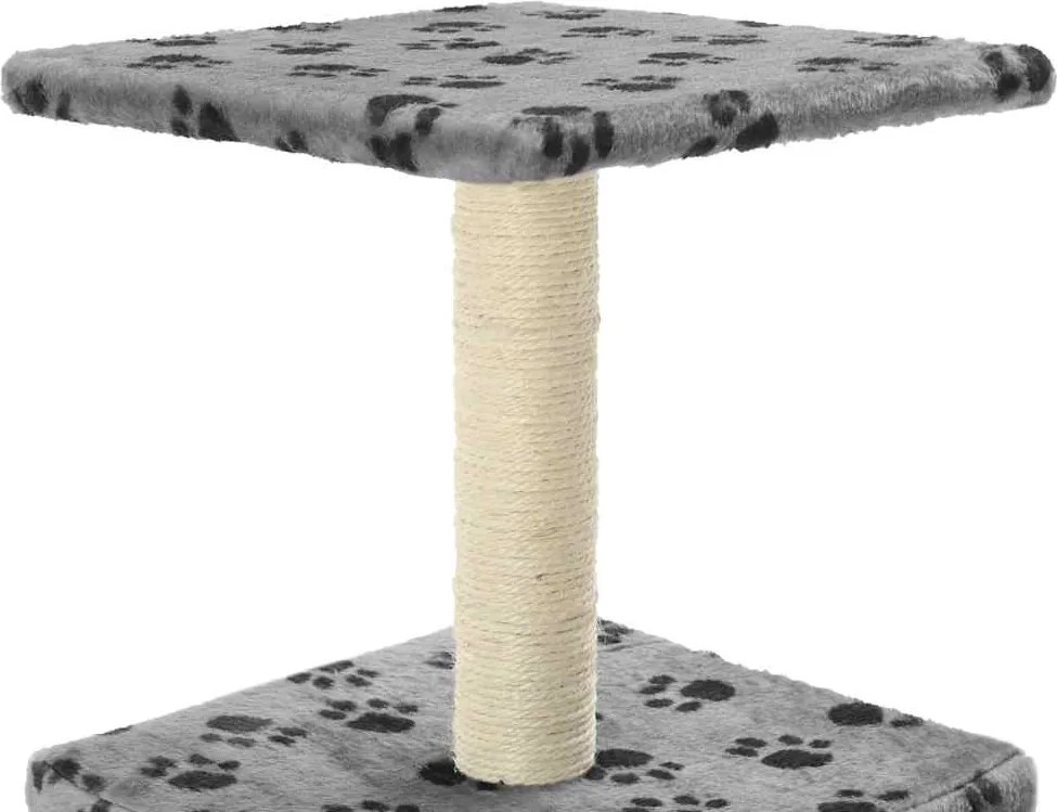 Škrabadlo pro kočky sisalové sloupky 55 cm šedé s potiskem 170538