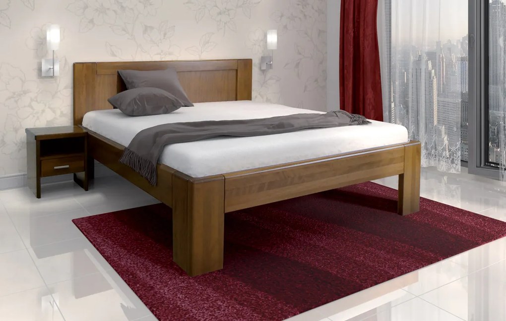 FMP Lignum Edit postel bez přední výplně - buk průběžný Moření: lak č. 118, Výška bočnice: 50 cm, Rozměr: 180 x 200 cm