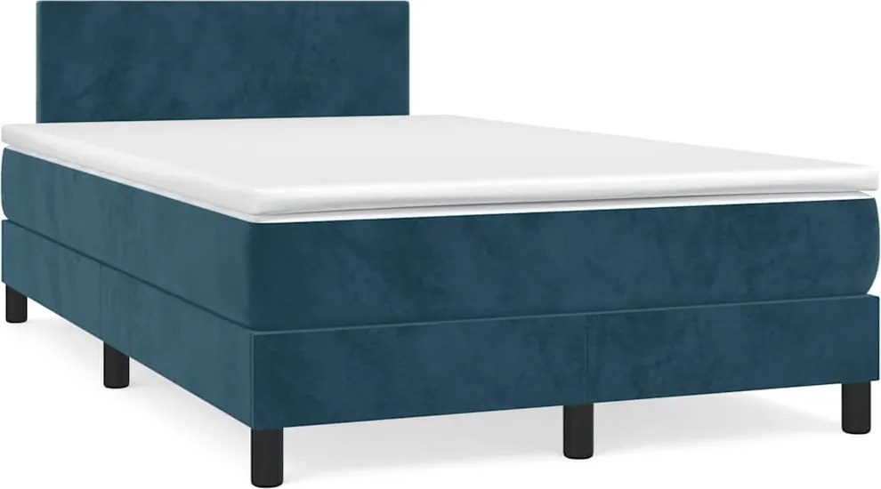 Box spring postel s matrací tmavě modrá 120x190 cm samet 3269829