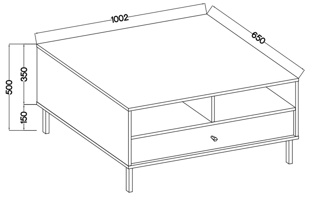 TOKYO 2 c | konferenční stolek 201 | 100,2x65 cm | černá grafit/zlatá