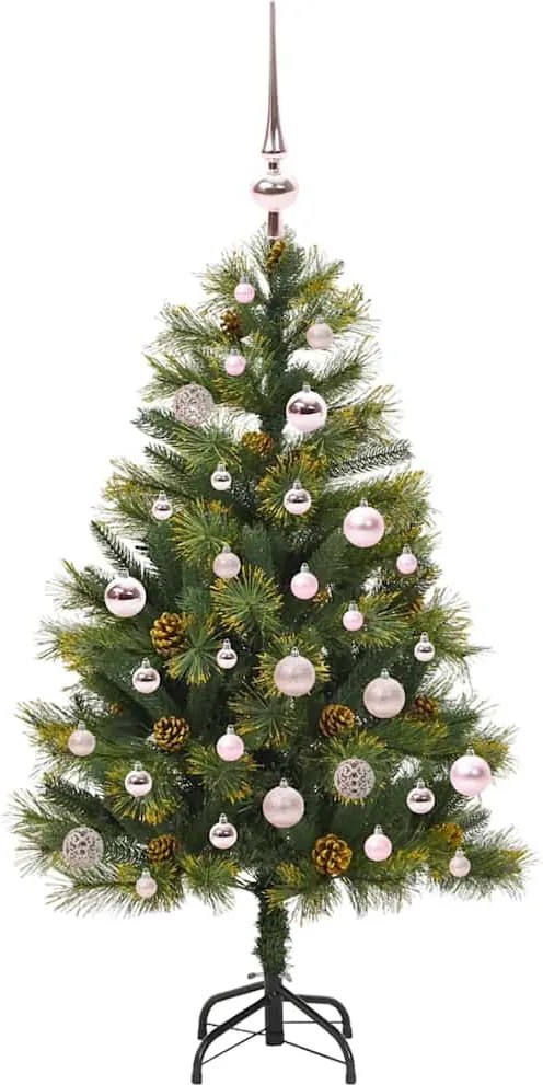 Umělý sklopný vánoční stromeček s kužely Zelená 150 cm 3395082