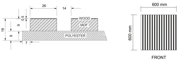 SADA 4x Akustický obkl panel DANVIKEN 60x60 cm dub