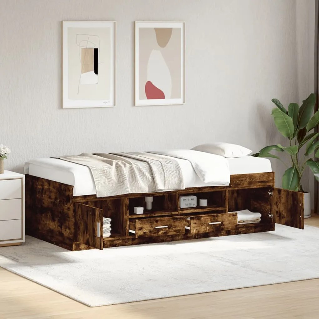 Válenda se zásuvkami bez matrace kouřový dub 75 x 190 cm 3280262