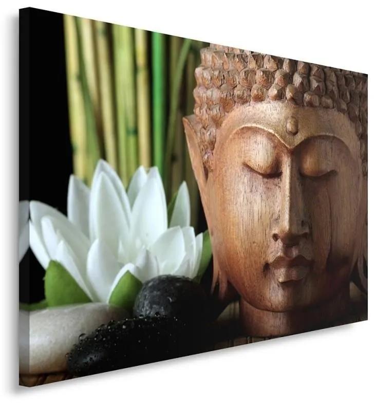 Obraz na plátně, Buddha Bambusové květiny - 60x40 cm