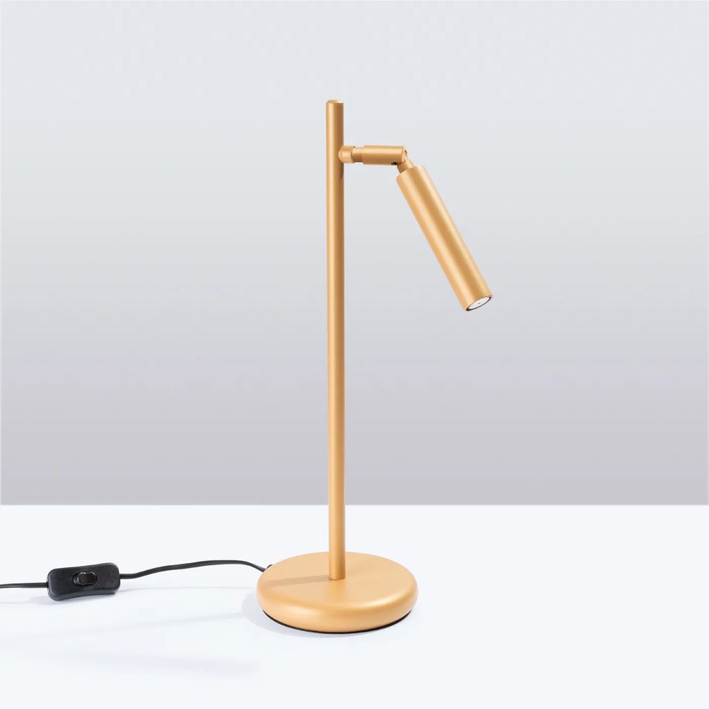 Stolní lampa Pastelo, 1x zlaté kovové stínítko