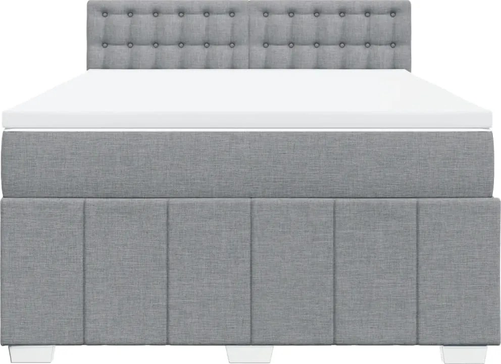 Box spring postel s matrací světle šedá 160 x 200 cm textil 3287133