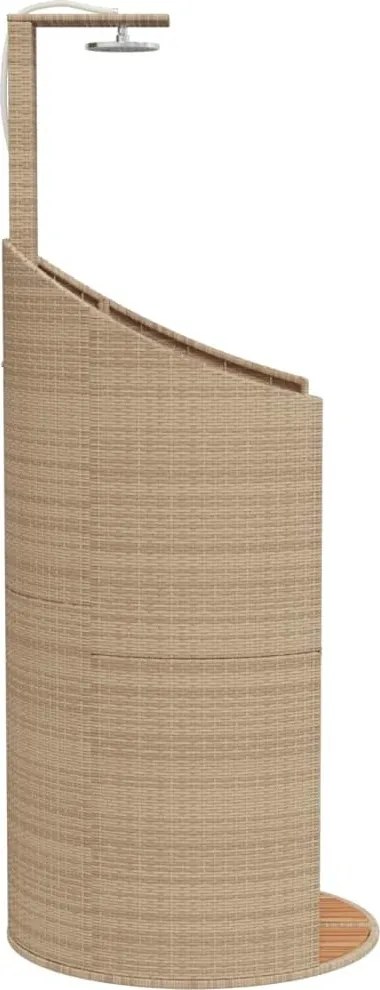 vidaXL Venkovní sprcha 100 x 100 x 241,5 cm polyratan a akácie [368214] Barva: Šedá