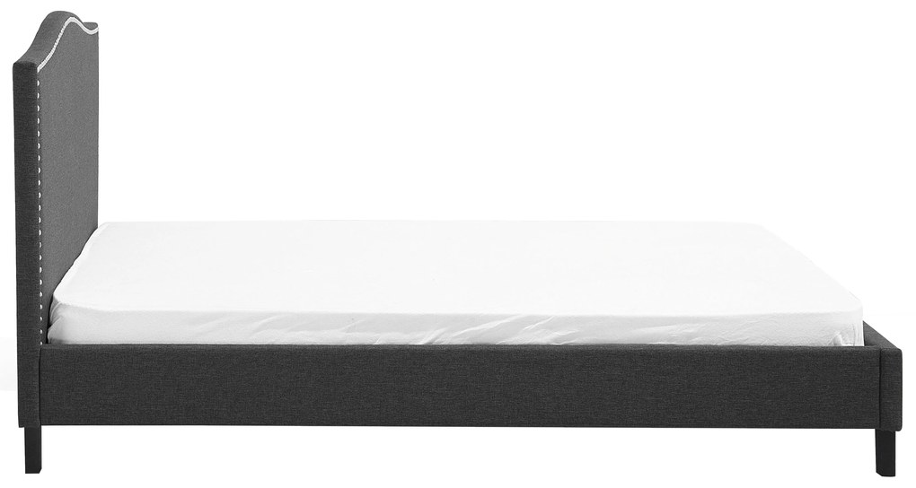 Šedá čalouněná postel 180 x 200 cm s bílým LED osvětlením MONTPELLIER Beliani