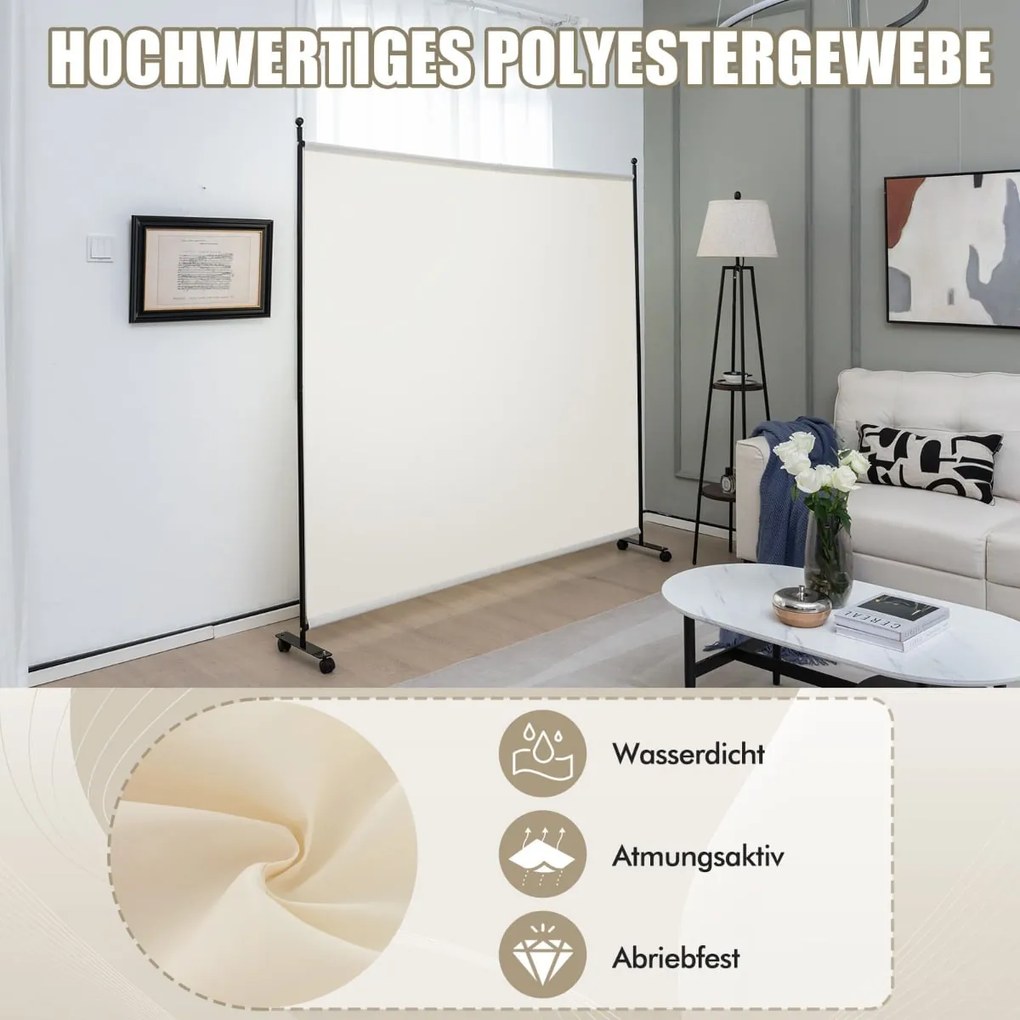 Costway Dělicí příčka pro jeden pokoj s panelovou širokou zástěnou pro ochranu
