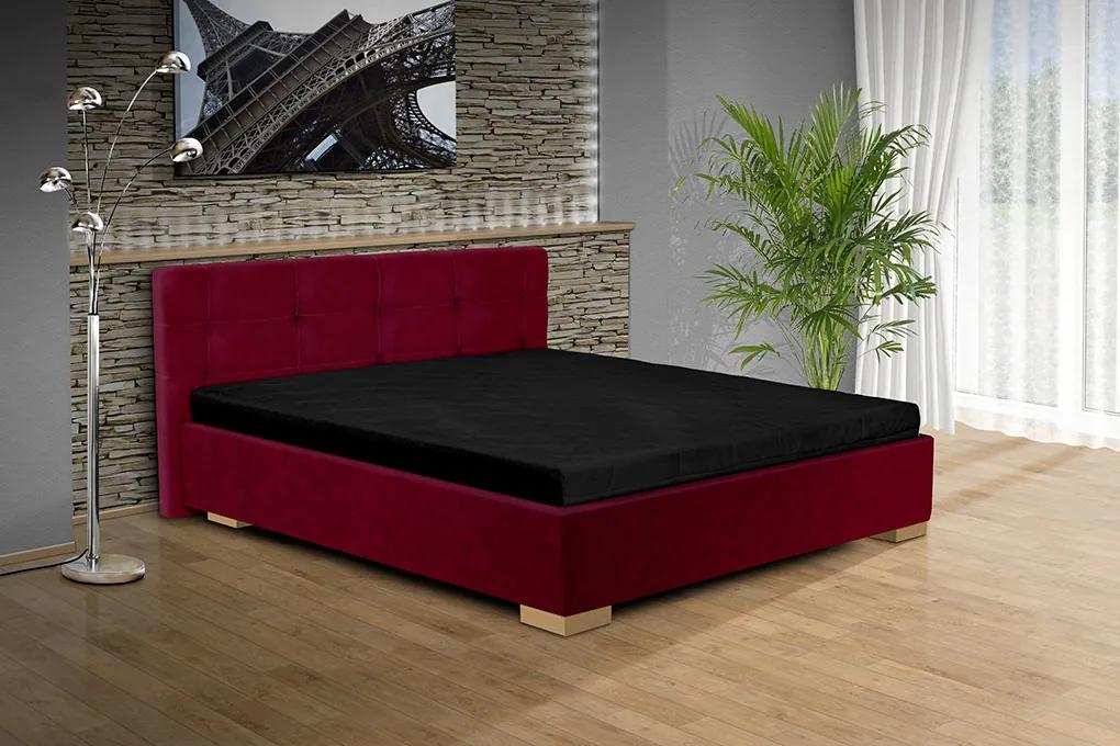 Manželská postel s úložným prostorem Alžběta Barva: bordó 30, typ matrace: matrace 15 cm