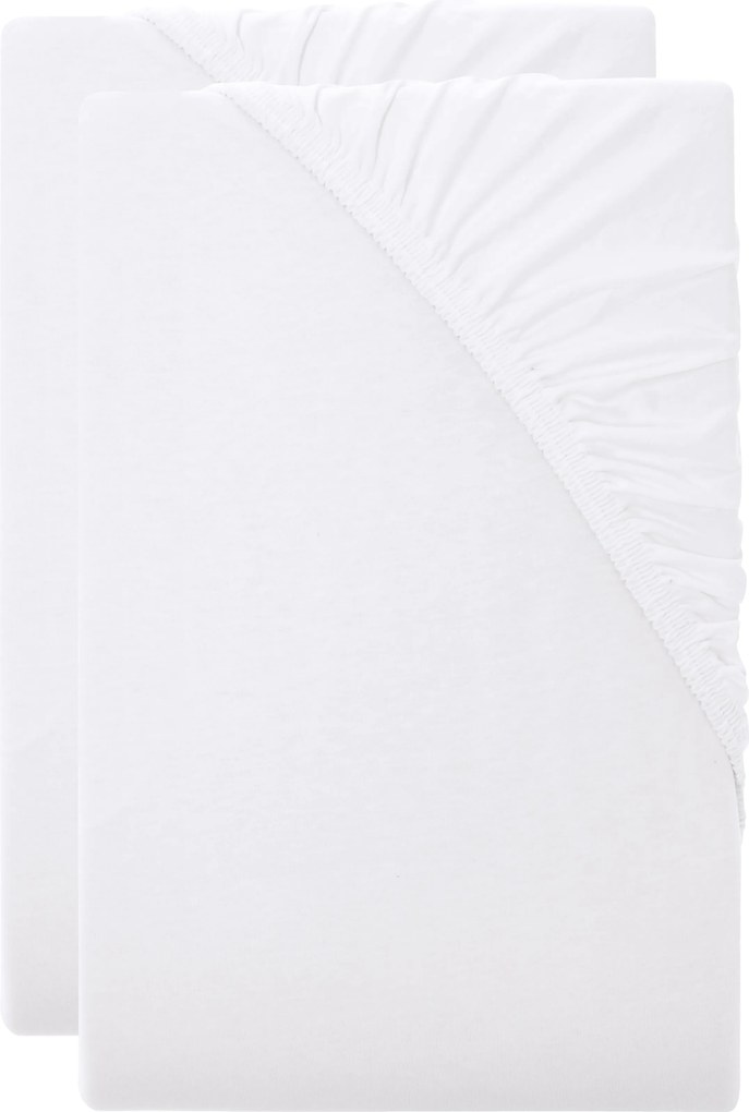 Livarno® Sada žerzejových napínacích prostěradel, 90–100 x 200 cm, 2dílná, bílá
