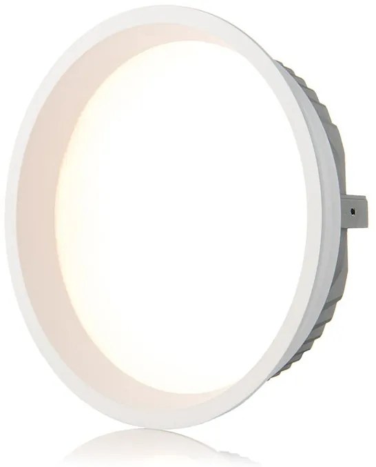 LED2 2250631DT Zeta M, bílé svítidlo pro zapuštění, 25W LED 3000K stmívatelné TRIAC, ⌀17,6cm, IP44
