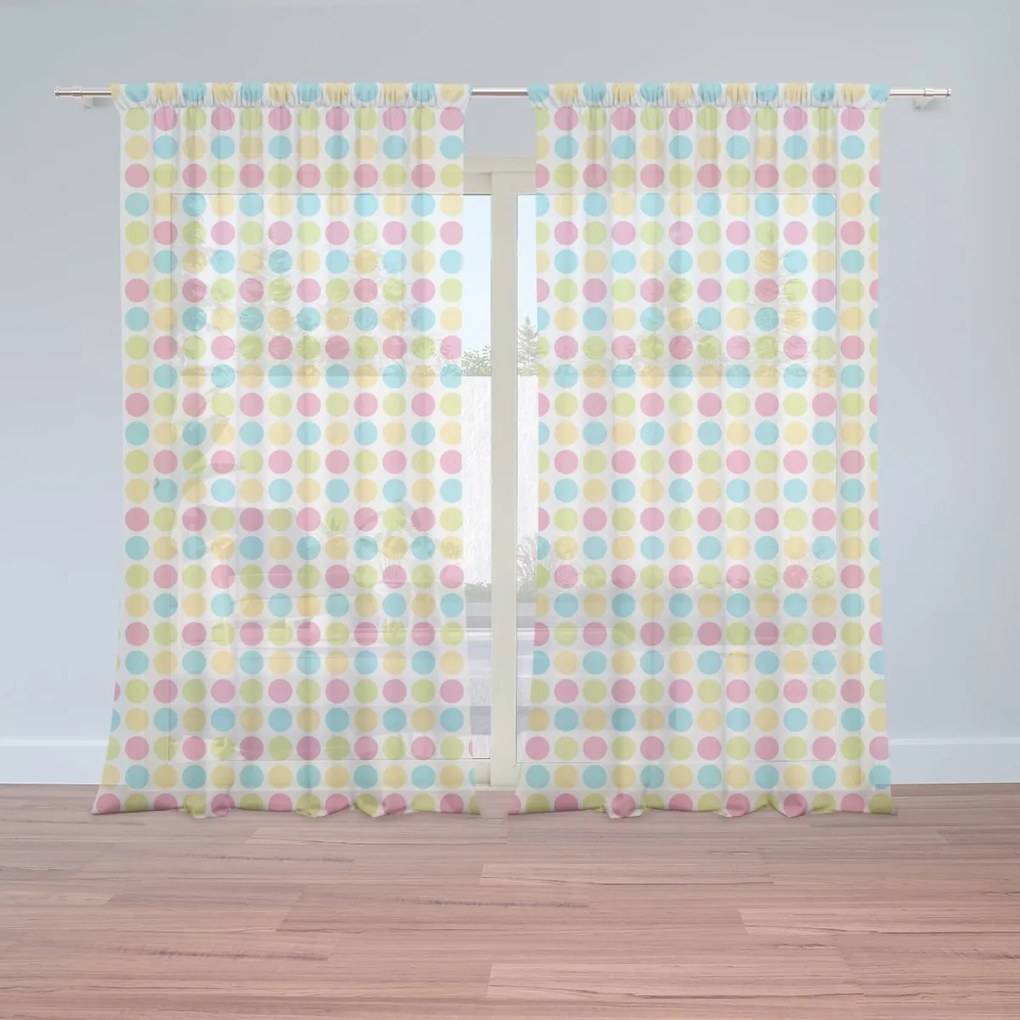 Sablio Záclony Veselé barevné puntíky: 2ks 150x250cm