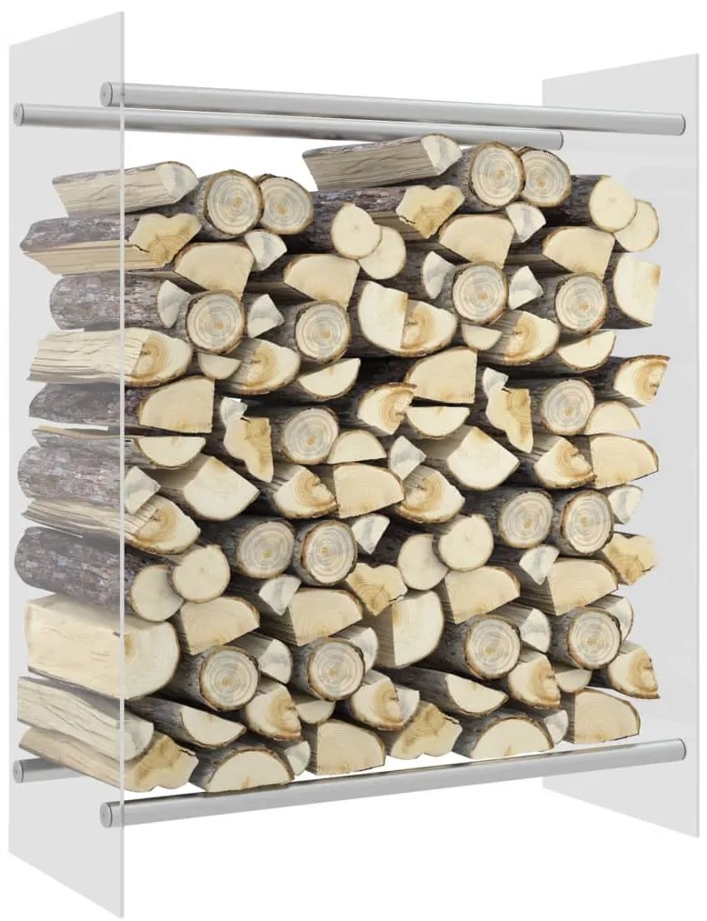 Stojan na palivové dříví průhledný 80x35x100 cm tvrzené sklo 327469