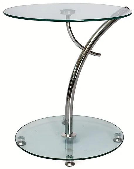 Signal Konferenční stolek MUNA průsvitná/chrom fi 50x55