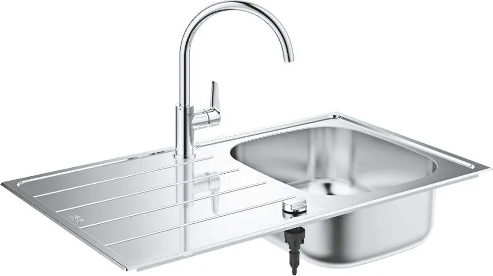 Grohe - Set dřezu K200 a baterie BauEdge, kartáčovaná nerez/chrom 31562SD1ROZ2