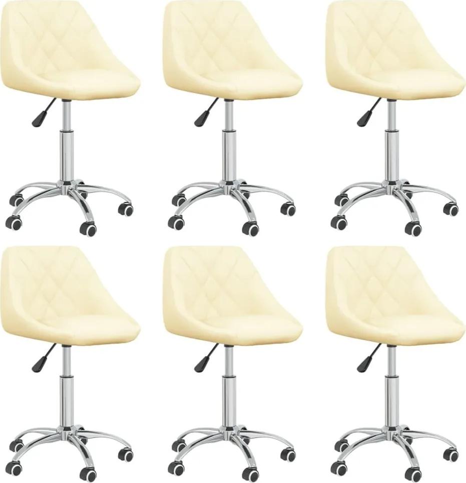 vidaXL Otočné jídelní židle 6 ks umělá kůže [3088675] Barva: Bílá