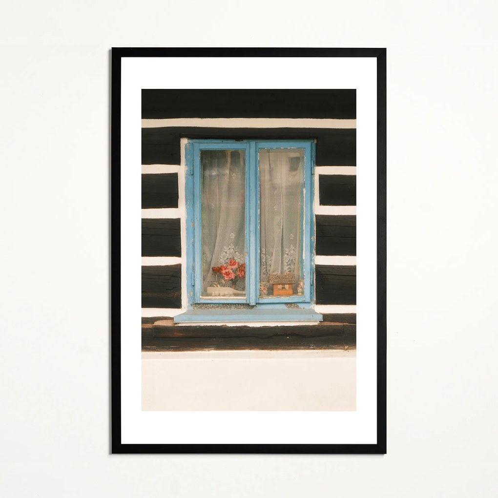 Kristýna Mládková | Okno šumavské chaloupky Rám: Dubový, Velikost: 40 x 30 cm
