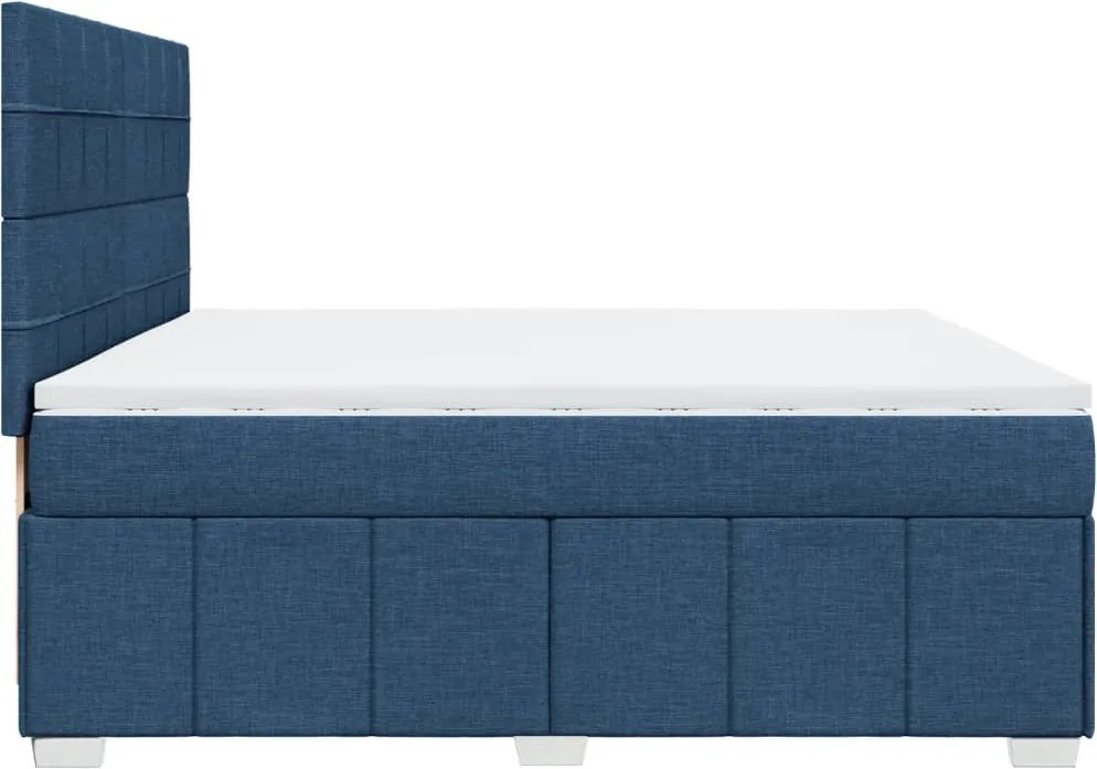 Box spring postel s matrací modrá 200x200 cm textil 3294081