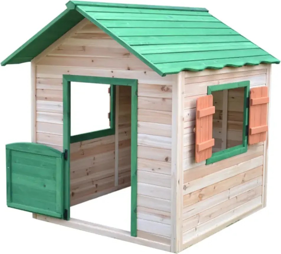 Dřevěný zahradní domek pro děti, zelená/přírodní, UDIM