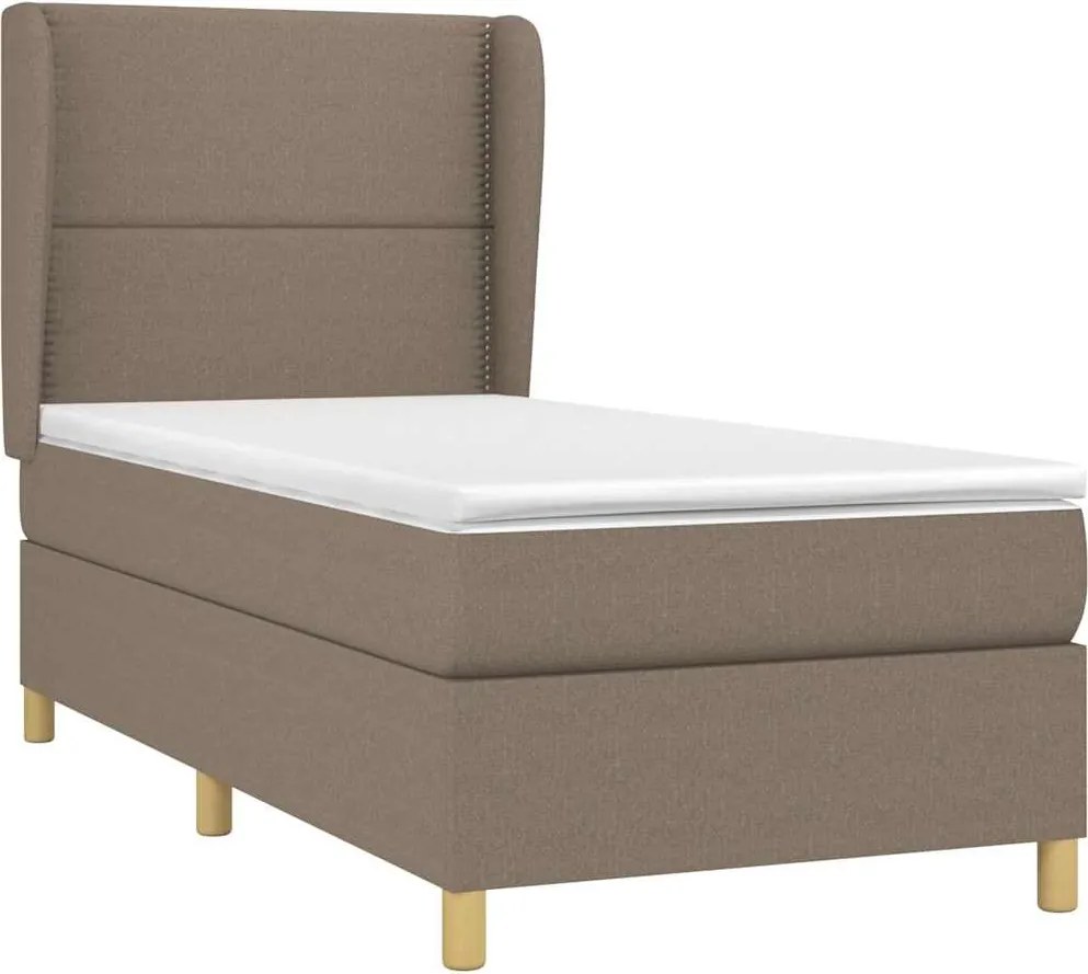 Box spring postel s matrací taupe 90x190 cm textil 3128409