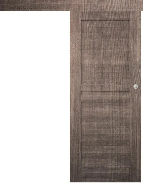 posuvné interiérové dveře na stěnu vasco doors MADERA plné, model 1 Průchozí rozměr: 70 x 197 cm, Orientace dveří: Levé dveře, Dekor: Dub kartáčovaný