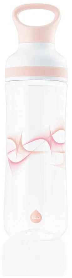 Růžovo-bílá láhev na vodu Equa Flow Wave, 800 ml