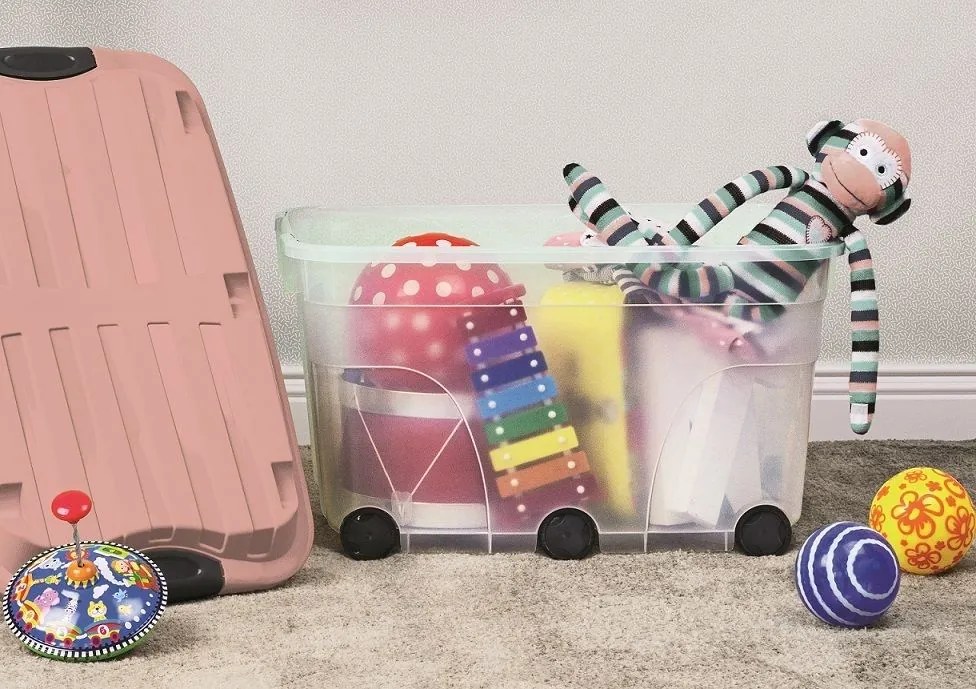 Úložný box ROLLER, 57 L, růžový