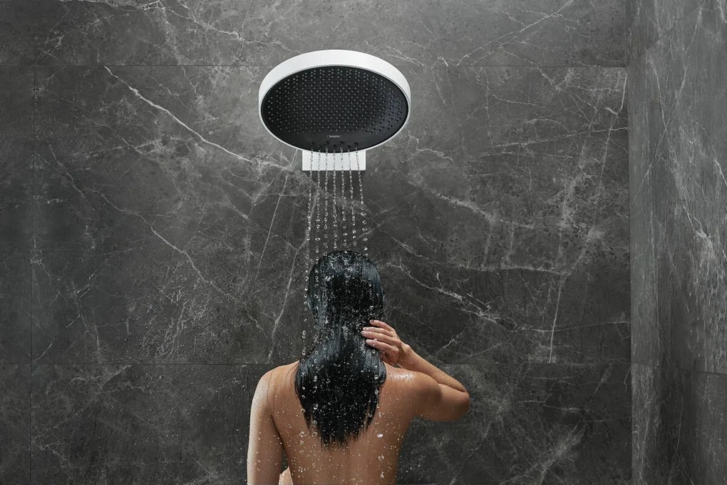 Hansgrohe Rainfinity, hlavová sprcha 360 3jet s připojením na zeď, bílá matná, HAN-26234700