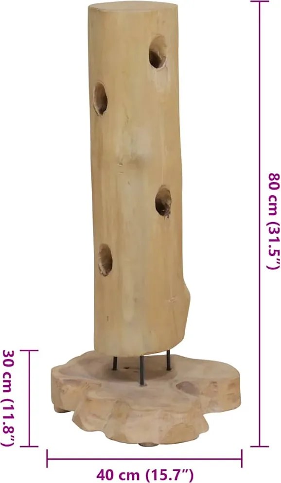 Stojan na víno na 8 lahví 40 x 30 x 80 cm masivní teakové dřevo 288812