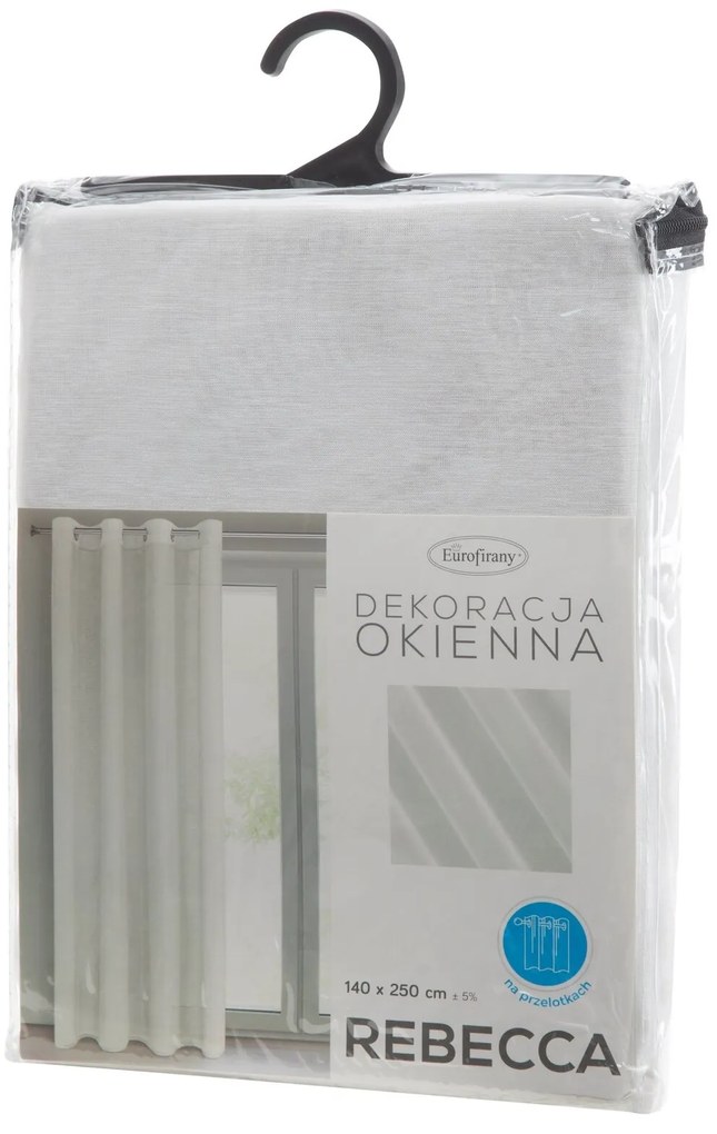 ZÁCLONA NA KROUŽCÍCH REBECCA 140X250 CM KRÉMOVÁ