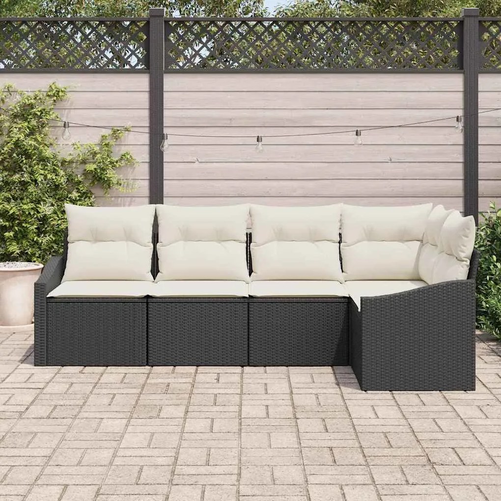 Set pohovek 5 ks Černá polyratan 3346717