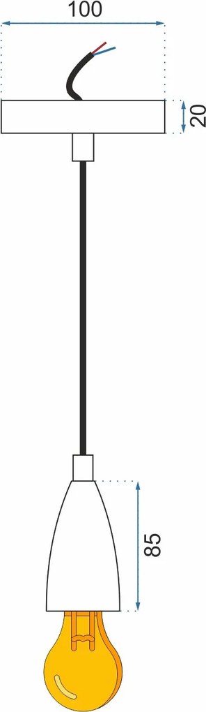 Toolight Rea, Stropní lampa Závěsná žárovka Chrome Black APP357-1CP, OSW-08423