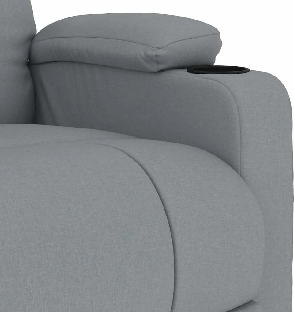 Masážní křeslo světle šedé textil 339092