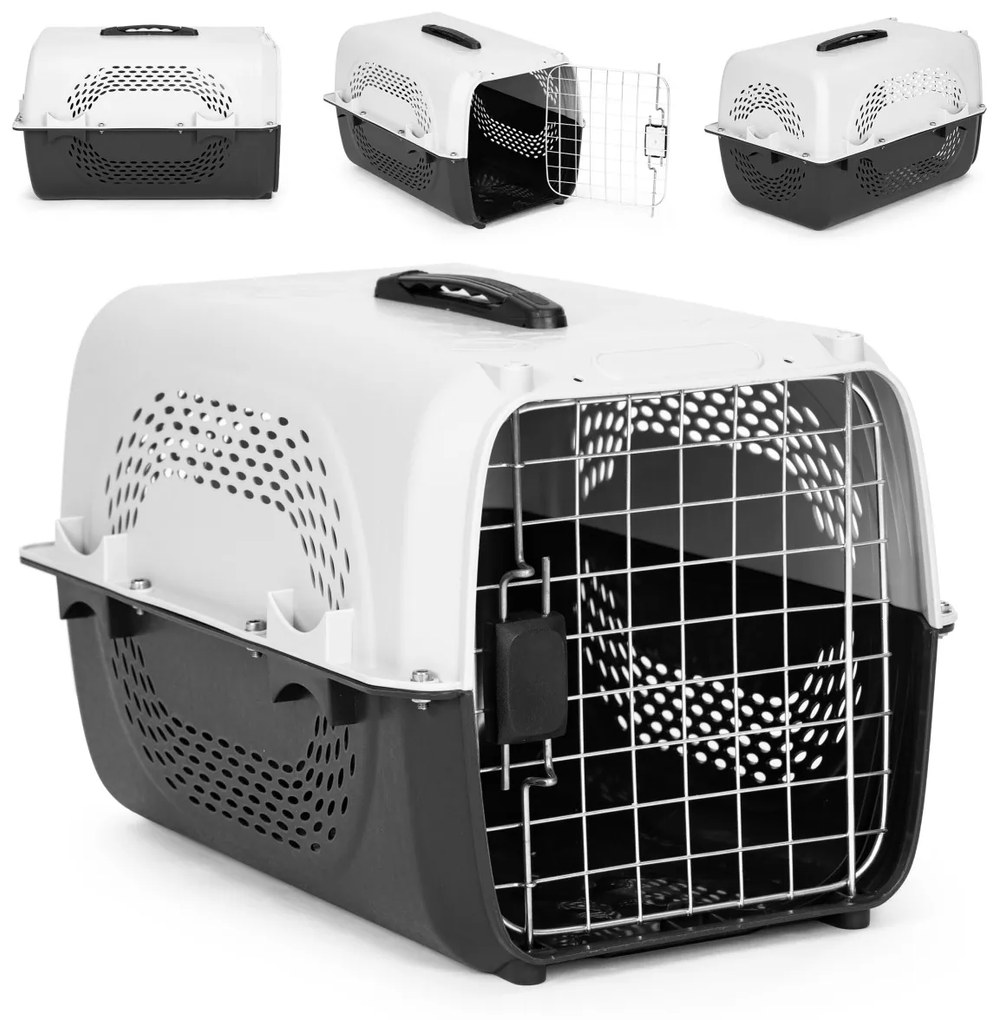 Přepravní box pro kočky a psy PETSI bílá/černá