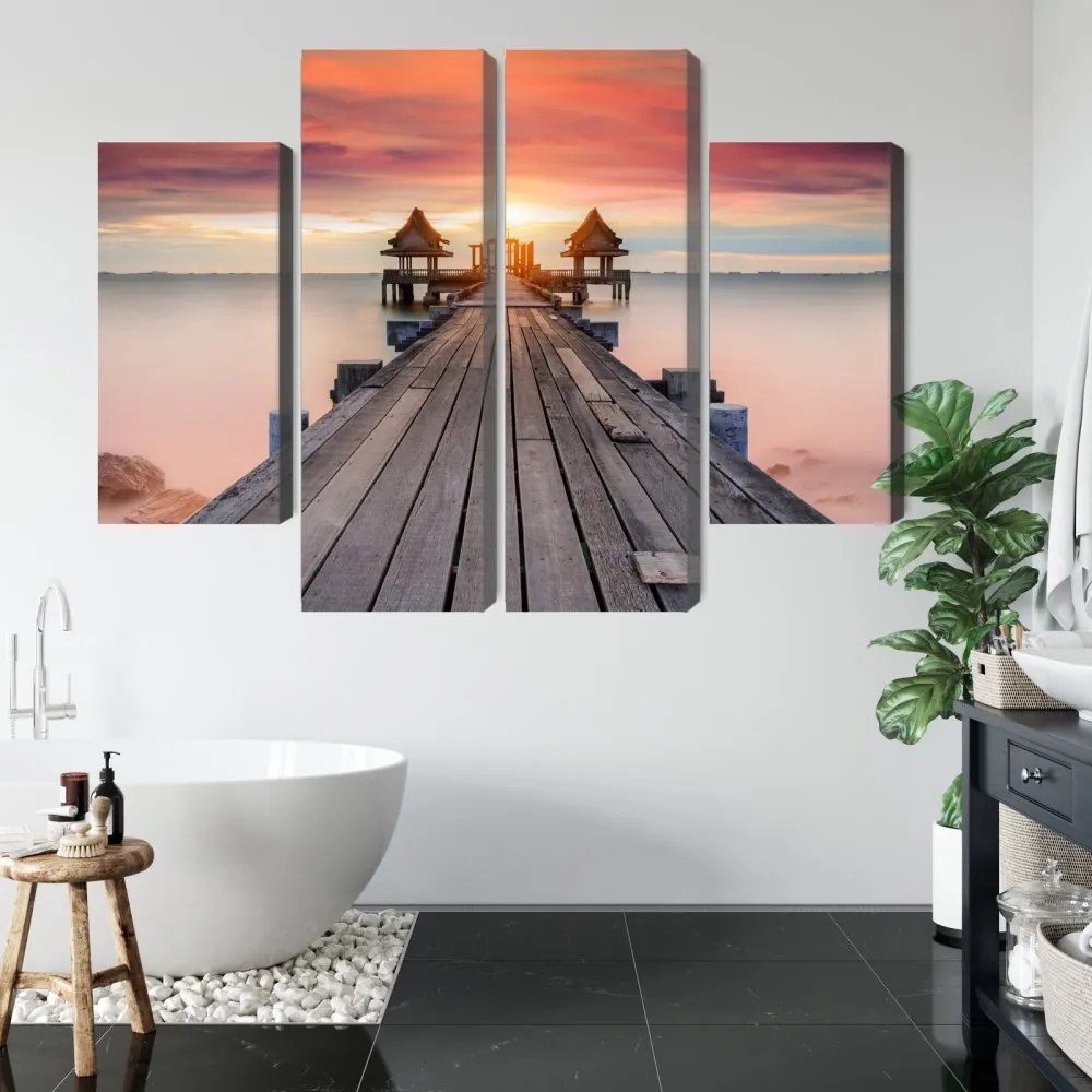 Vícedílný obraz Mlžné Moře Nedostatek Nedostatek Plátno Canvas 200x150