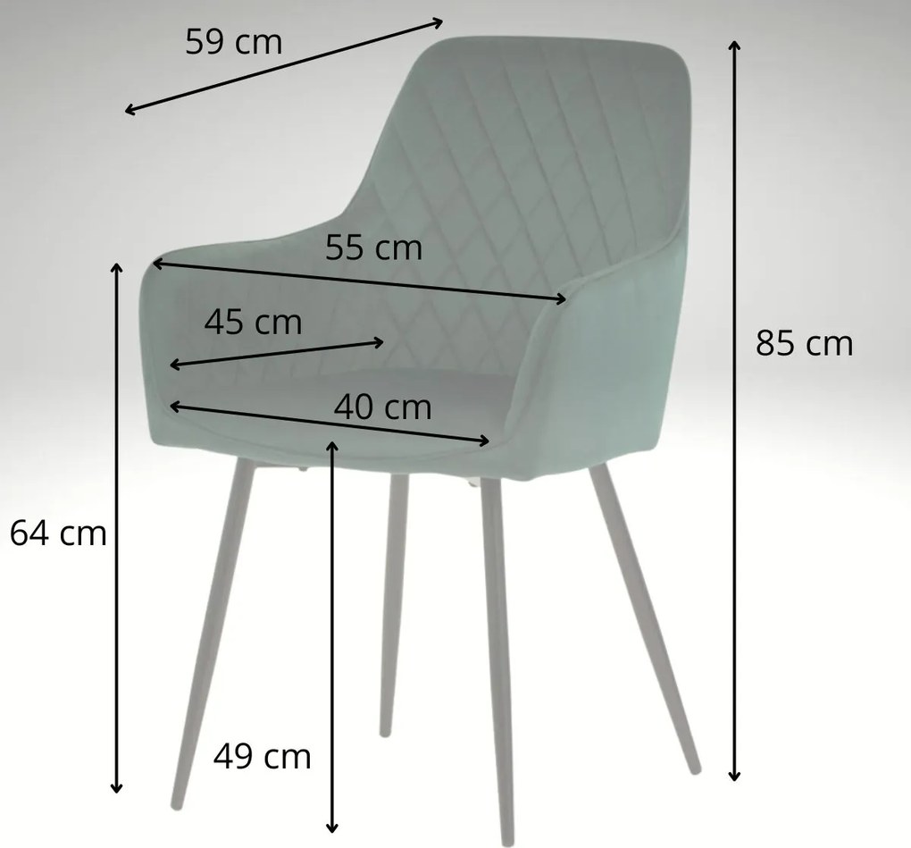 Vikio Jídelní set pro 8 osob 180x90 cm soft dub noha X zelená židle s područkami VJS228-8Z