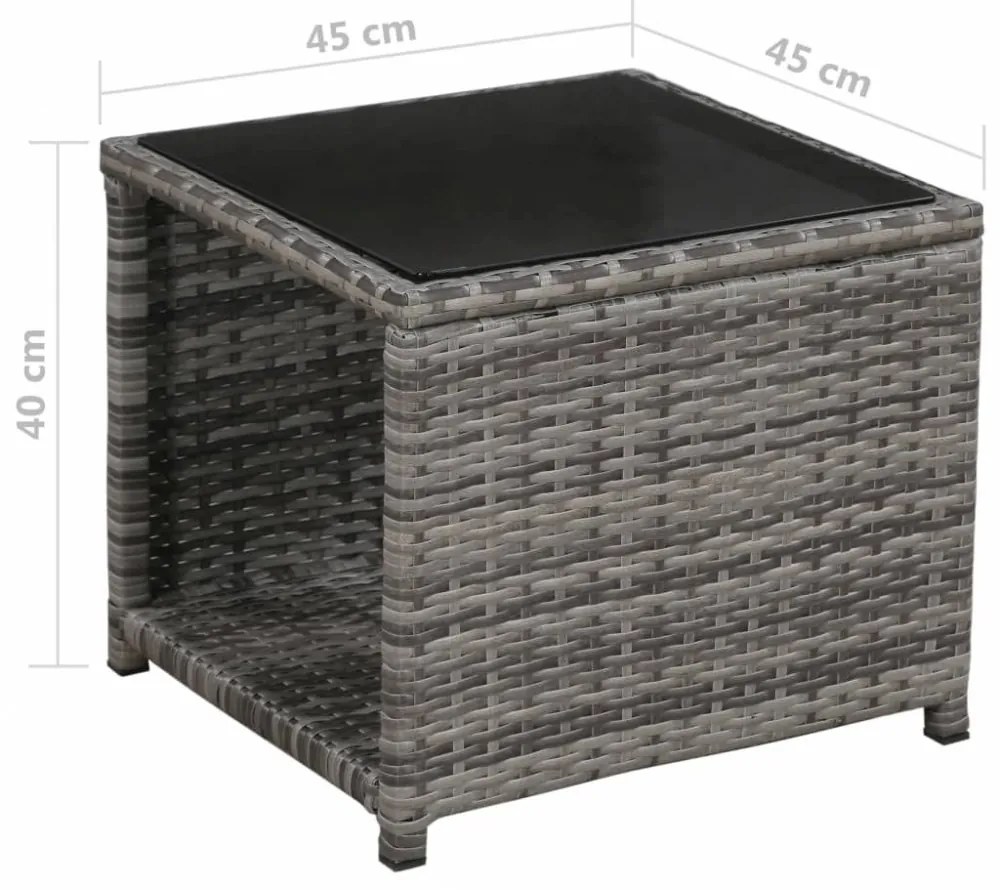 Zahradní bistro set 3 ks šedá Dekorhome