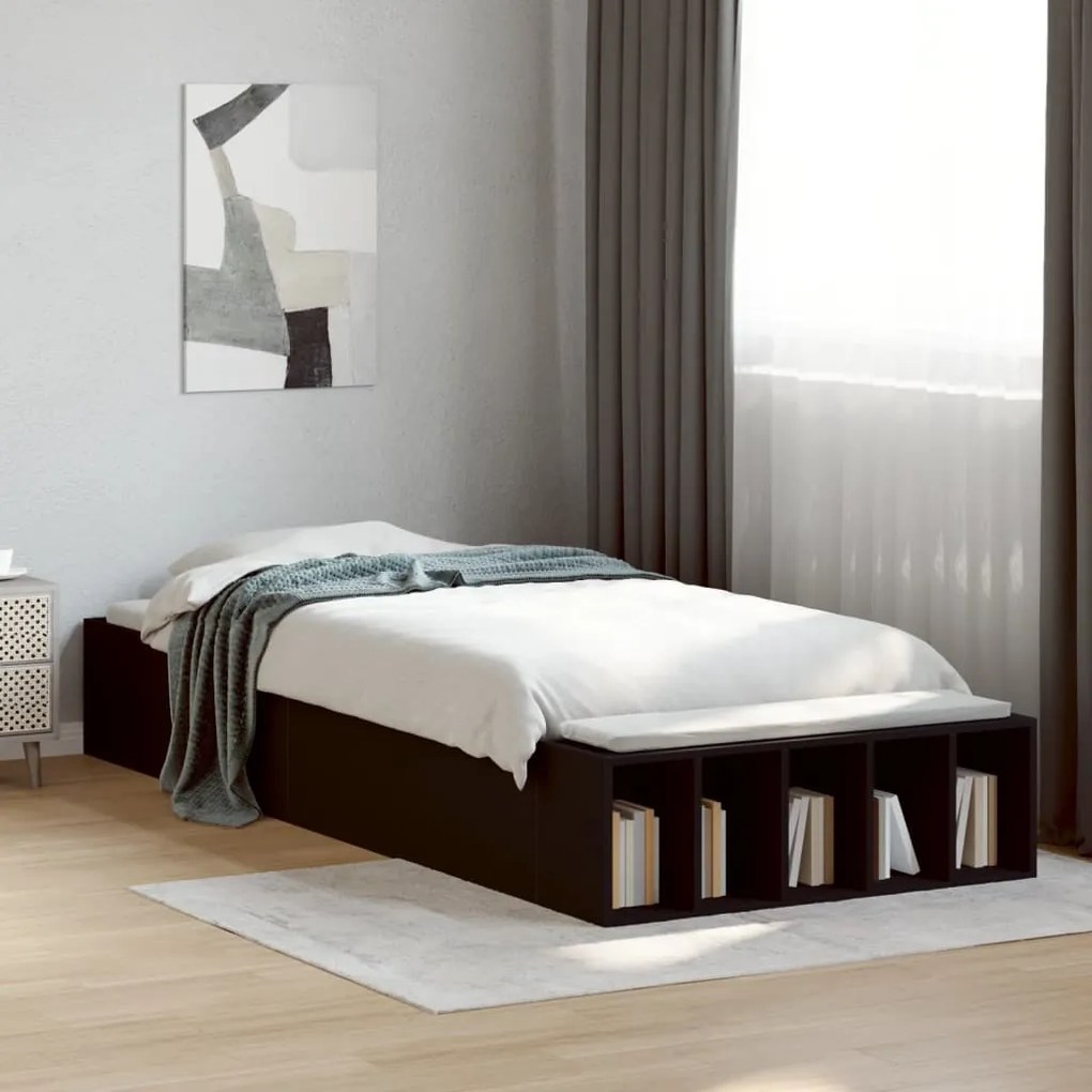 Rám postele betonově šedý 75 x 190 cm kompozitní dřevo