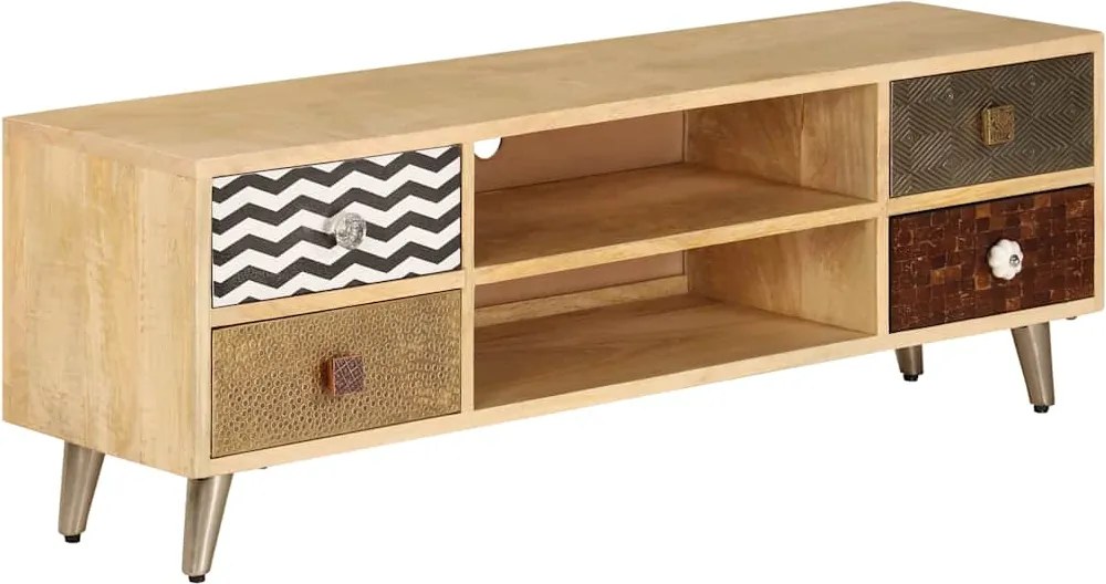 TV stolek 120 x 30 x 40 cm masivní mangovníkové dřevo 247340
