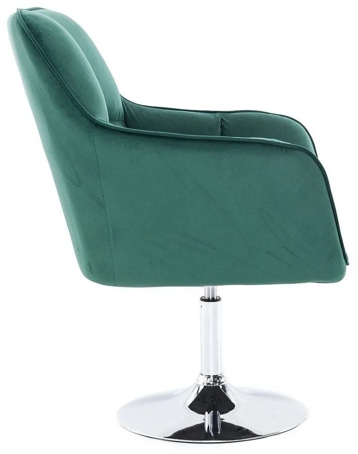 LuxuryForm DESIGN Otočné křeslo AMALFI VELUR na stříbrném talíři - zelené