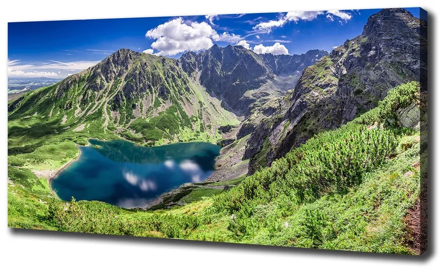 Wallmuralia Foto obraz na plátně Černé jezero Tatry 140x70 cm