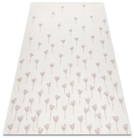 koberec FLAT 48779/526 Květiny KRÉM růžový velikost 160x230 cm | krásné koberce cz