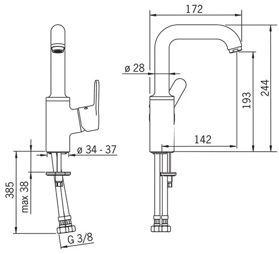 Hansa Umyvadlová baterie s horním ústím bez výpusti HANSAPRIMO 49552203