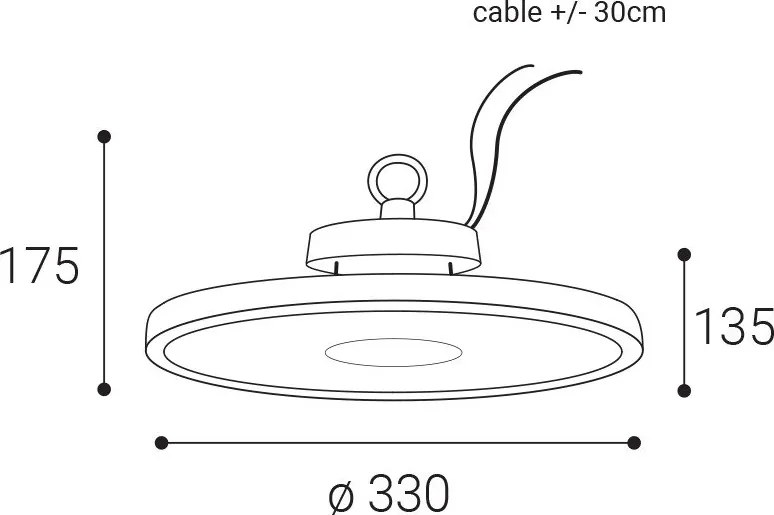 LED2 3450753DA AKCE - LED2 Závěsné svítidlo HBAY PRO 0-10V 100-200W 3000K/4000K/5000K IK08 IP65 černá - LED2 Lighting